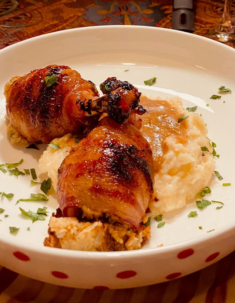 Stuffed Chicken Legs and Gravy - Make A Dish!